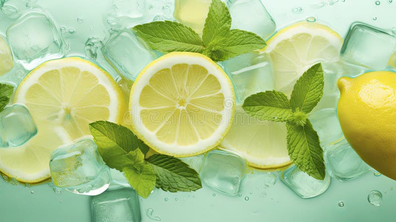 Summer Refreshment: Ice Cold Lemonade with Fresh Lemons and Daisies on ...