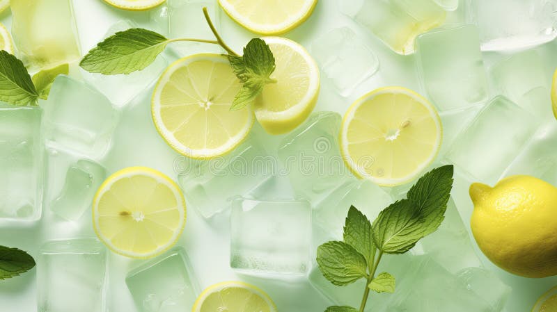 Summer Refreshment: Ice Cold Lemonade with Fresh Lemons and Daisies on ...