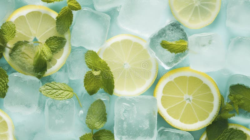 Summer Refreshment: Ice Cold Lemonade with Fresh Lemons and Daisies on ...