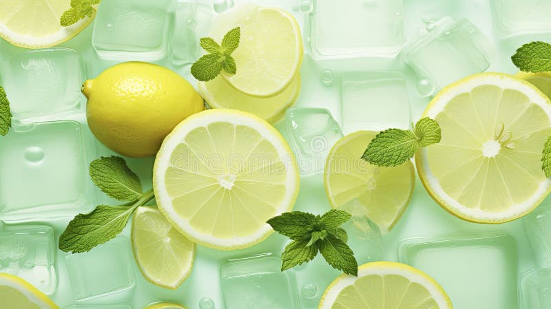 Summer Refreshment: Ice Cold Lemonade with Fresh Lemons and Daisies on ...