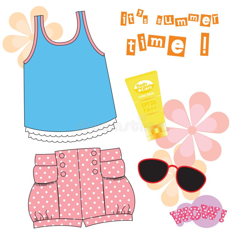 Summer Related Objects. Vector Illustration Decorative Design Stock ...