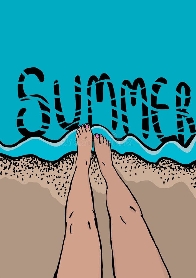 Summer relax stock illustration. Illustration of sand - 56404579