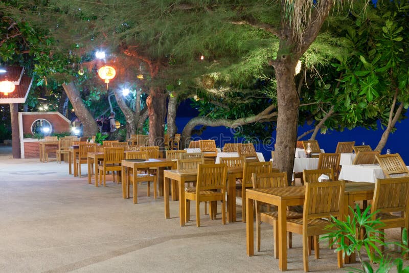 Summer restaurant stock photo. Image of hotel, night - 30405972