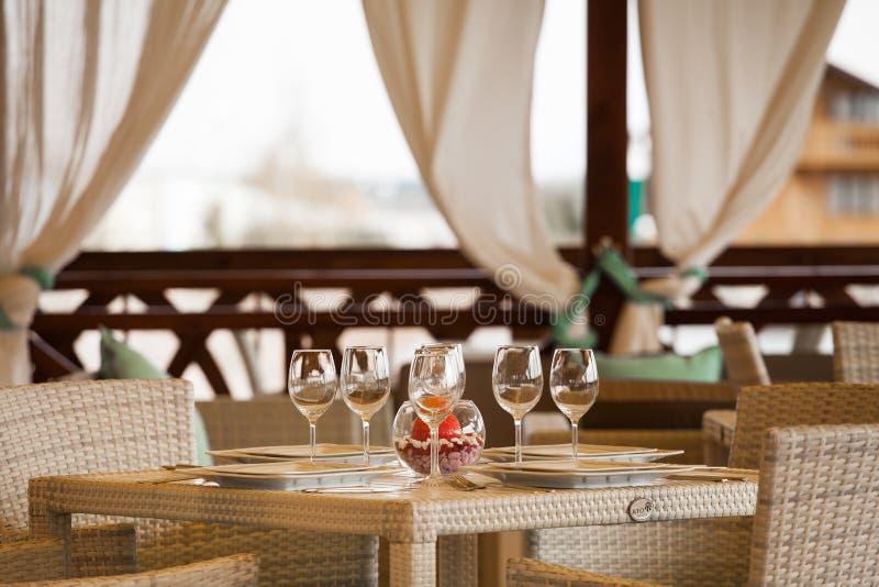 Summer restaurant terrace stock photo. Image of caprese - 55391618