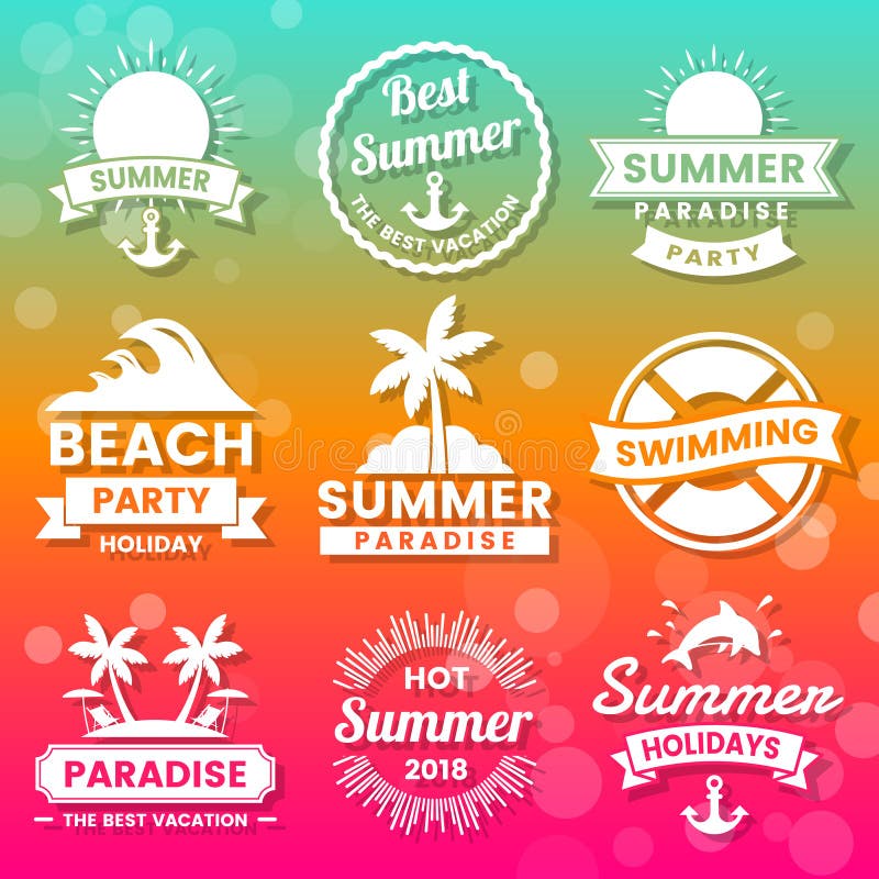 Summer Retro Vector Logo for Banner Stock Vector - Illustration of ...