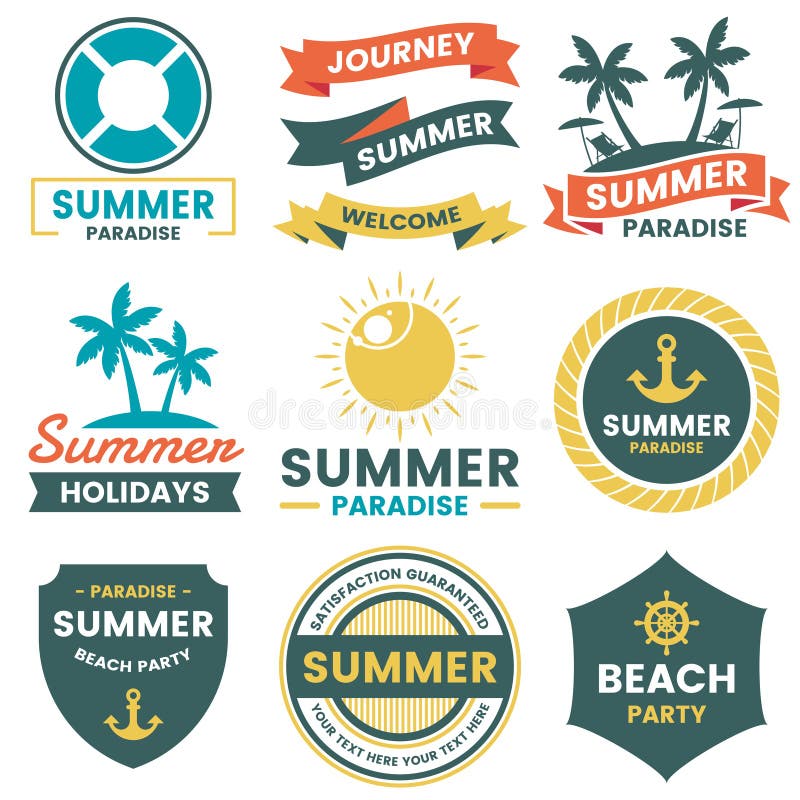 Summer Retro Vector Logo for Banner Stock Vector - Illustration of ...