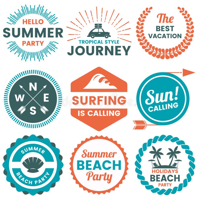 Summer Retro Vector Logo for Banner Stock Vector - Illustration of ...