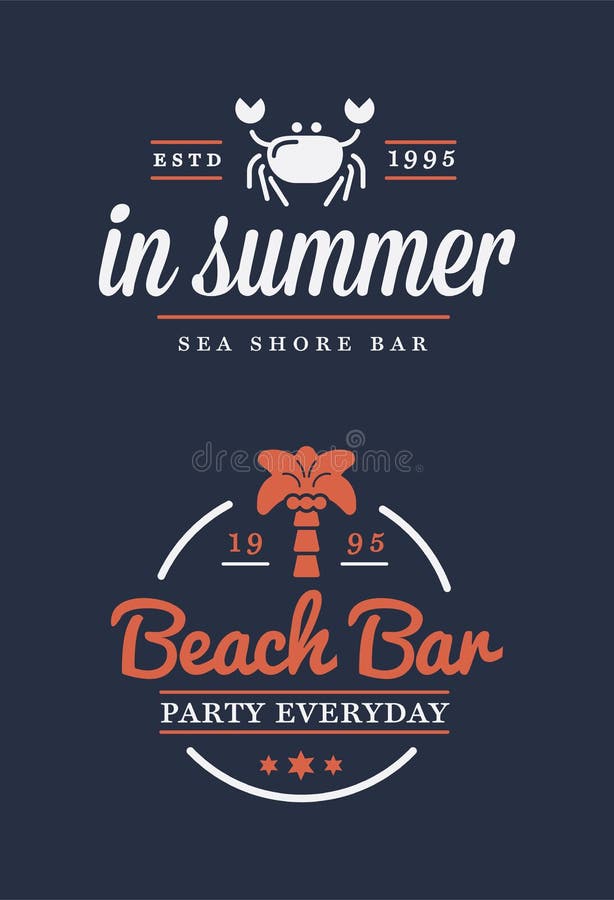 Summer Retro Vector Logo Template for Banner Stock Vector ...