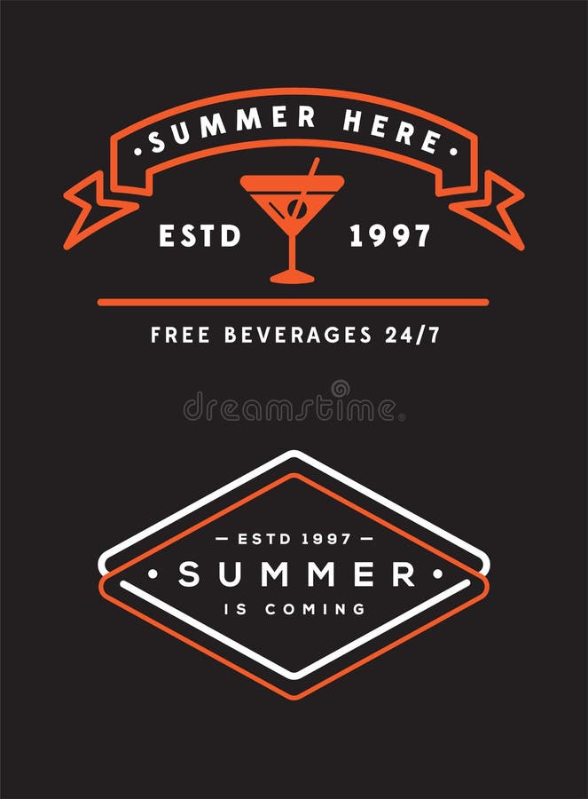 Summer Retro Vector Logo Template for Banner, Poster, Flyer Stock ...