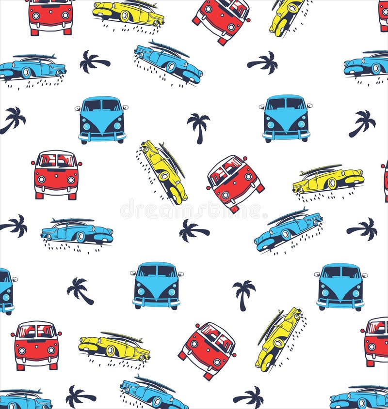 Summer Ride All Over Print Vector Art Stock Vector - Illustration of ...