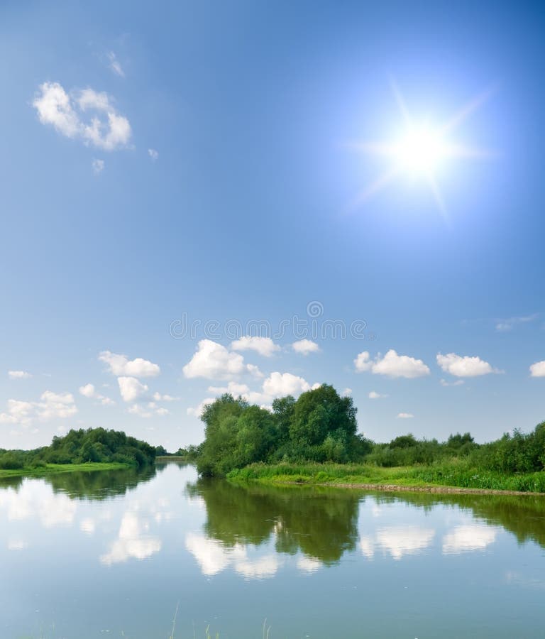 Summer river. stock photo. Image of natural, color, landscape - 20964774