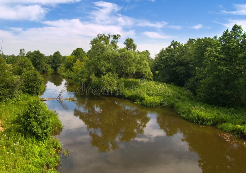 Summer river stock image. Image of clouds, tree, nature - 5814753