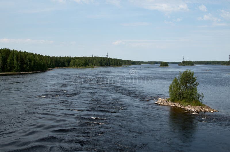 Summer River Landscape with Islands Stock Image - Image of landscape ...
