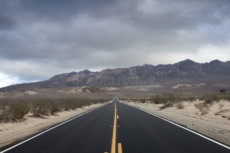 Summer Road through the Nevada Desert Stock Photo - Image of line ...