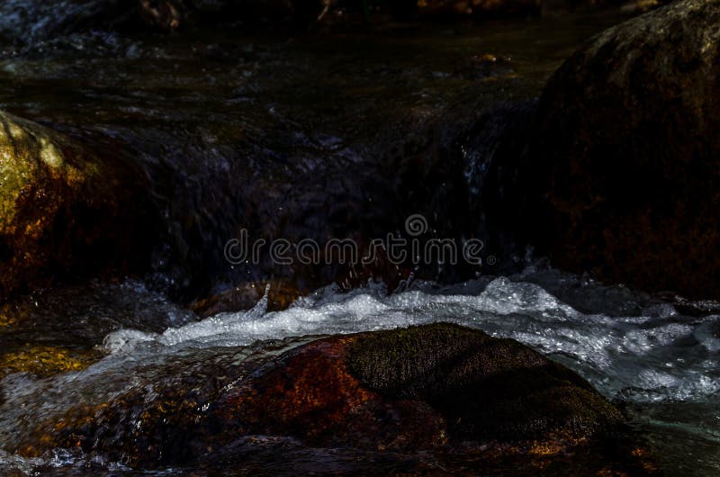 In Summer Rocky Mountain River Water Silk. Mountain River Stock Image ...