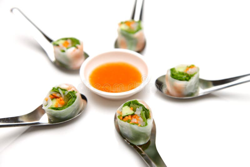 Summer roll stock photo. Image of appetizer, spoon, asia - 43869738