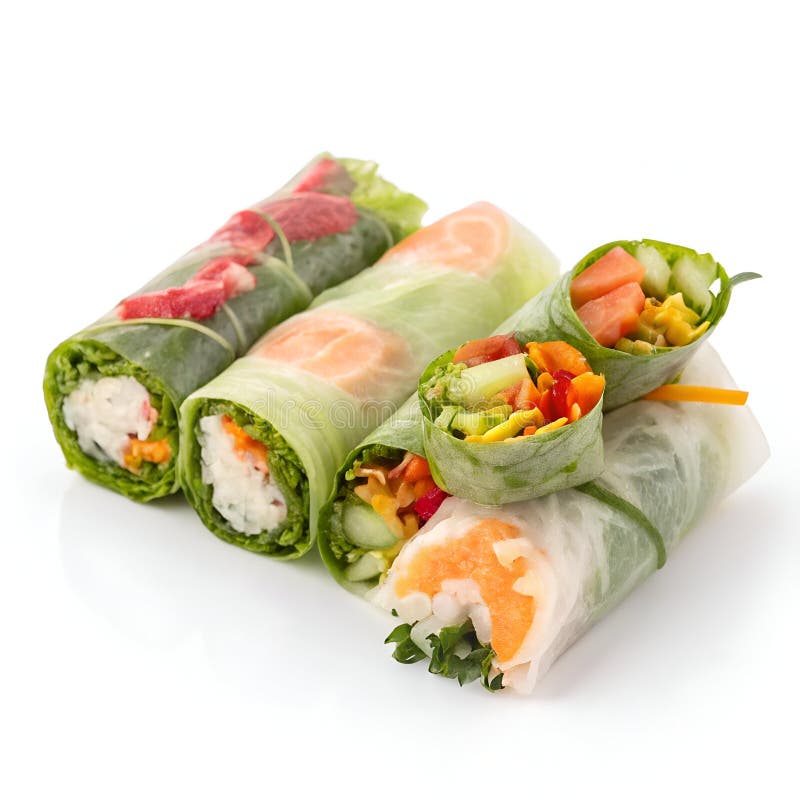 Summer Rolls stock illustration. Illustration of appetizers - 356436696