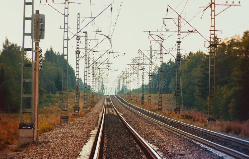Summer Russian Railway. Rails and Sleepers Stock Image - Image of ...