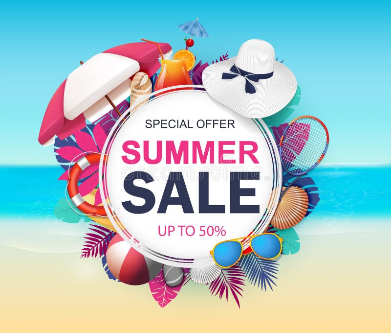 Summer Sale Banner Design for Promotion. Vector Stock Vector ...