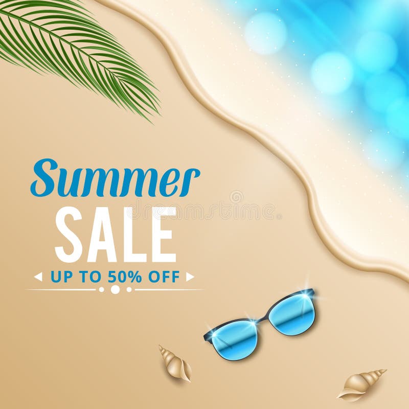 Summer Sale Banner Layout Template Design. Vector Illustration Stock ...