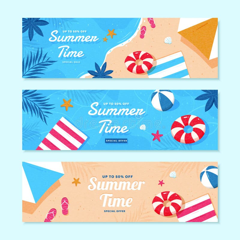 Summer Sale Banner Template Stock Vector - Illustration of promotion ...