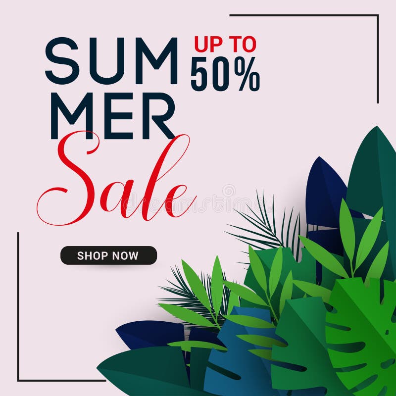 Summer Sale Banner Template Design Vector Illustration Stock Vector ...