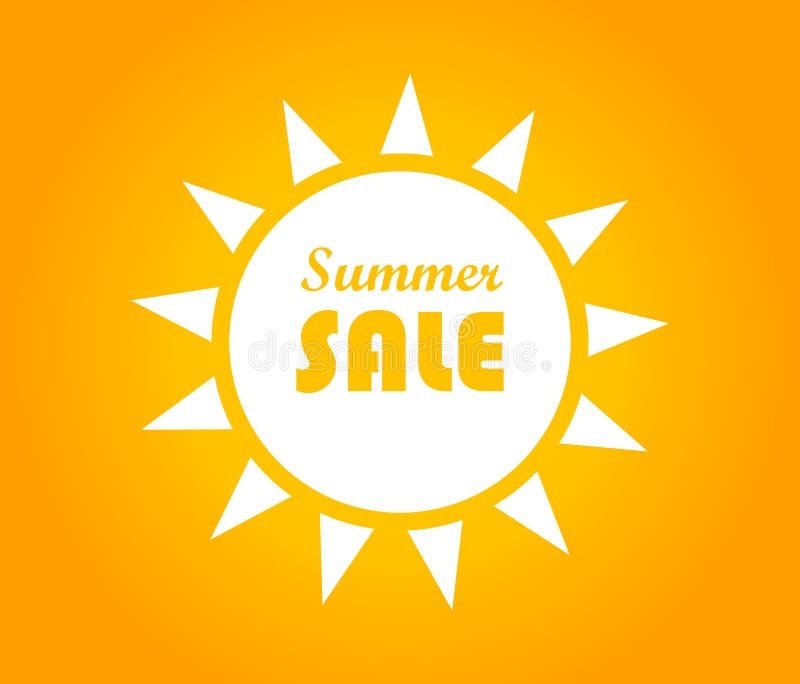 Summer Sale Banner with White Sun Shape Stock Vector - Illustration of ...