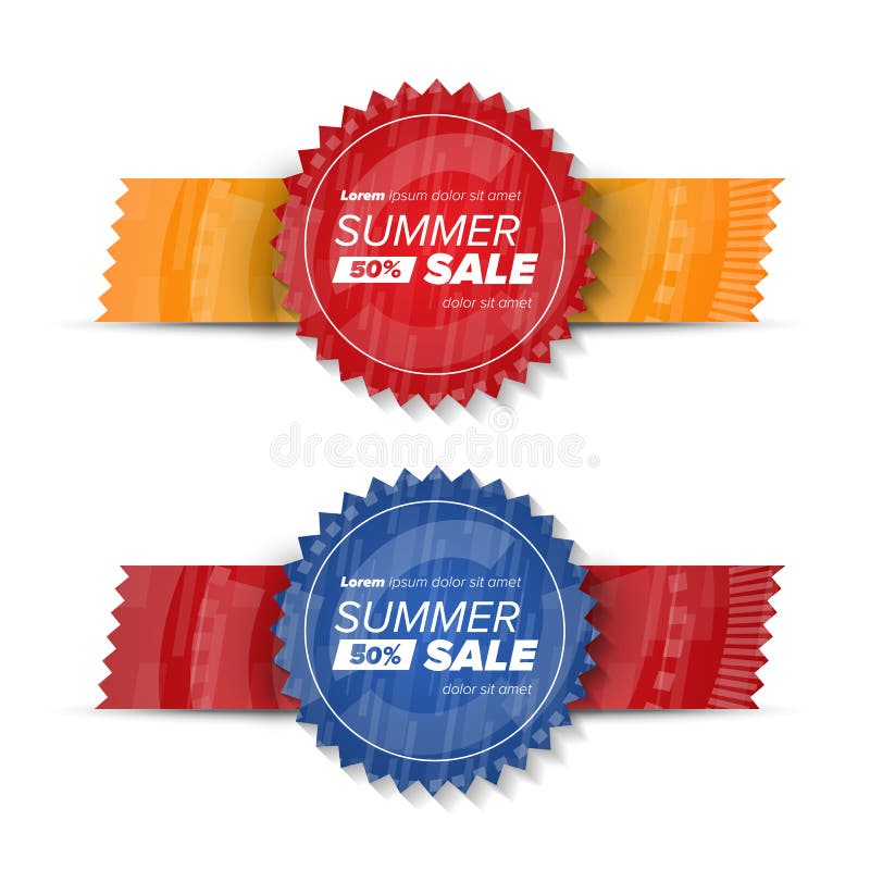 Summer Sale Circle Stickers Stock Vector - Illustration of percent ...