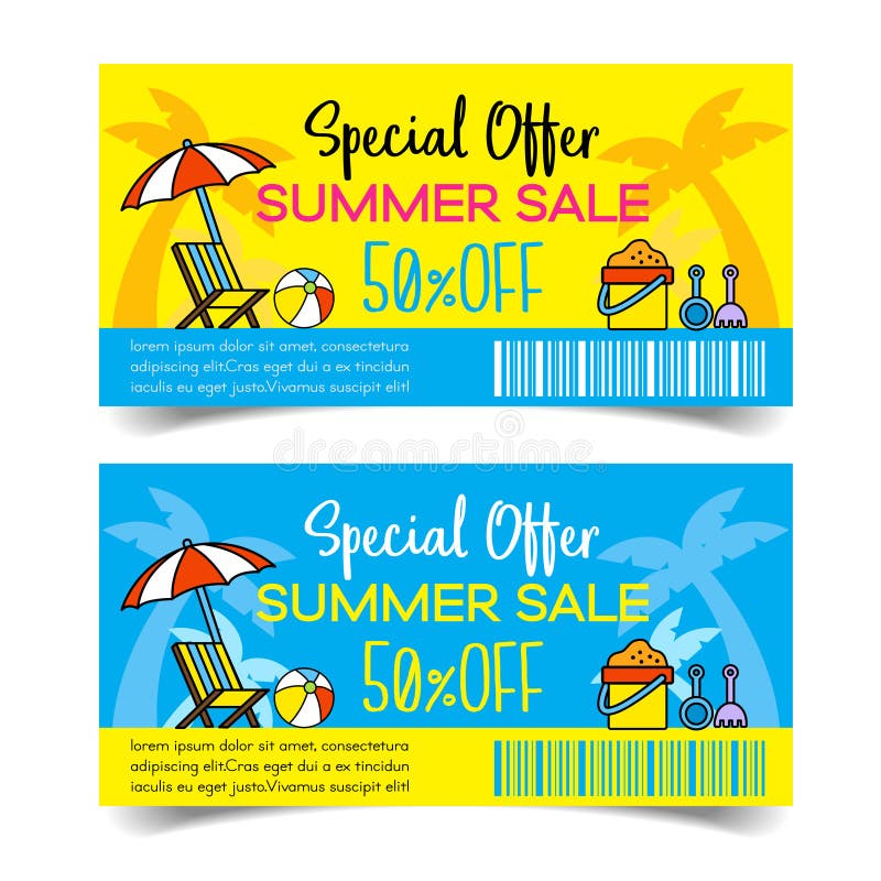 Summer Sale coupon. stock illustration. Illustration of giving - 97267561