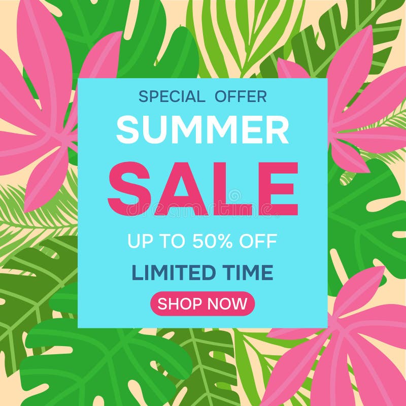 Summer Sale Design. Summer Sale Banner or Poster Template Stock ...