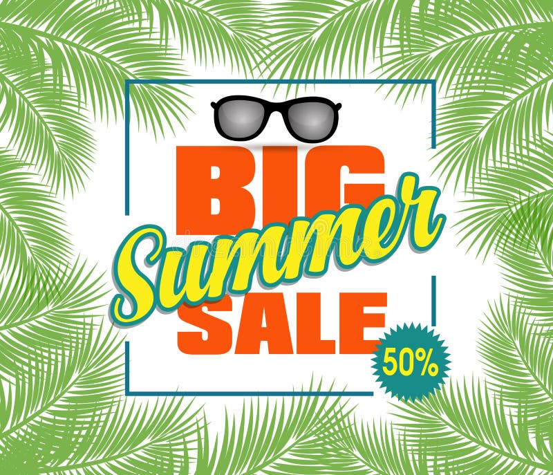 Summer Sale Design Template Fresh Discounts Stock Vector - Illustration ...