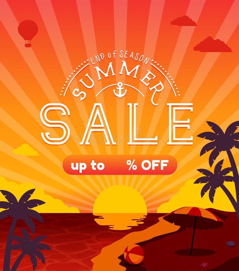 Summer Sale ( End of Season ) Banner Illustration Stock Vector ...