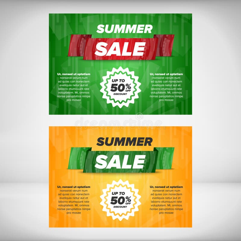 Summer Sale flyer template stock vector. Illustration of green - 64856585
