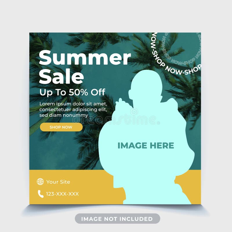 Summer Sale Instagram Post Template Stock Vector - Illustration of ...