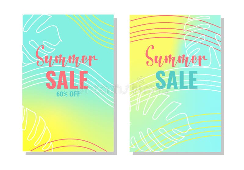 Summer Sale Layout Template for Banner Coupon. Stock Vector ...