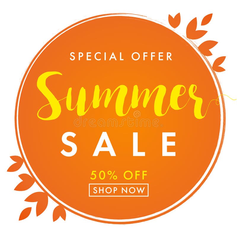 Summer Sale Special Offer Orange Banner Stock Vector - Illustration of ...