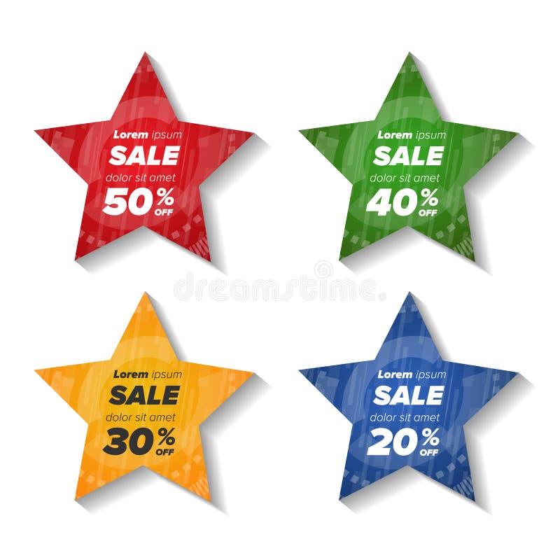 Summer sale star stickers stock vector. Illustration of promotion ...