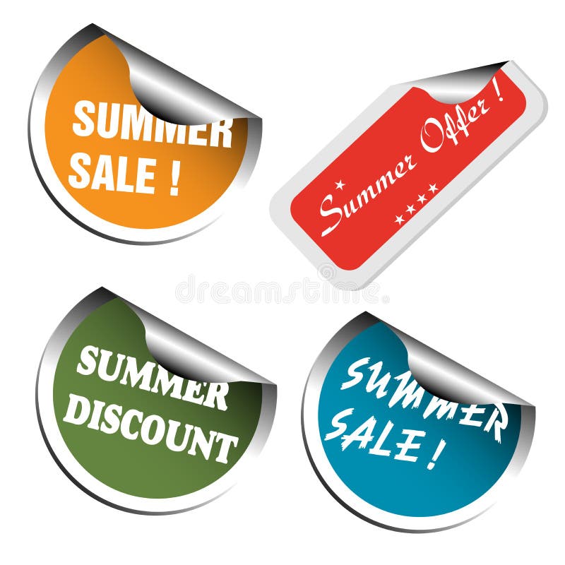 Summer offers stickers. stock vector. Illustration of deal - 19296041
