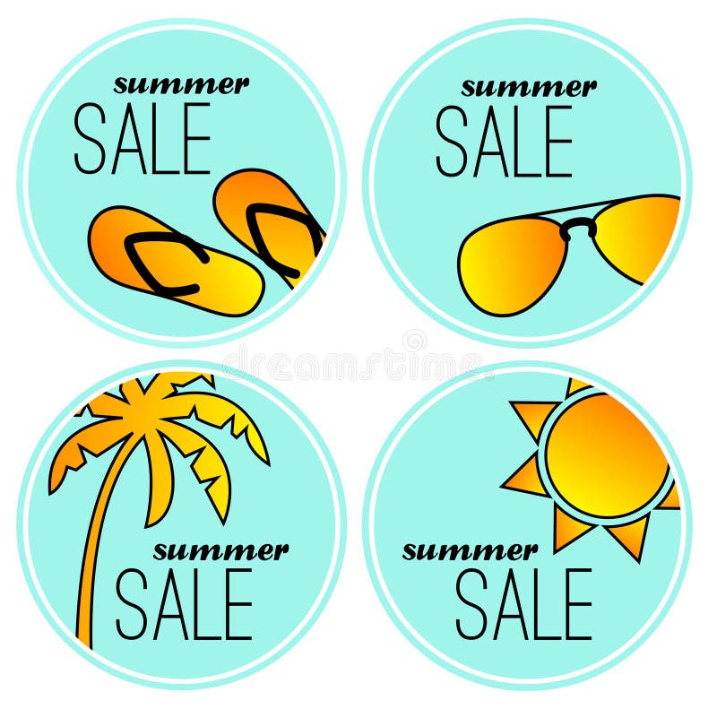 Summer sale stickers stock vector. Illustration of advertisement - 53998077