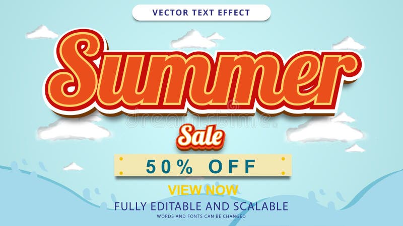 Summer Sale Text Effect Editable Eps File Stock Vector - Illustration ...