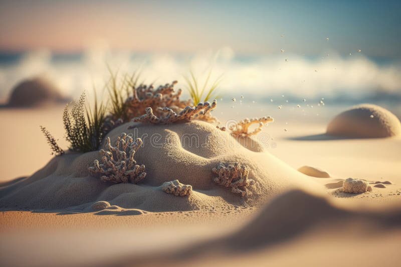 Summer Sand Beach Background. Illustration AI Generative Stock ...