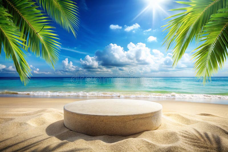 Summer Sand and Tropical Sea Background Stock Illustration ...