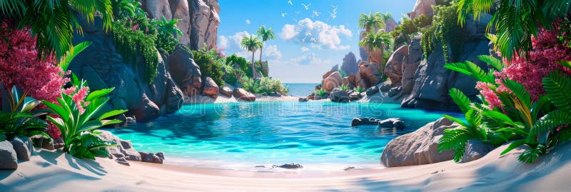 Summer Sandy Beach, Unity with Nature Summer Holiday Stock Image ...