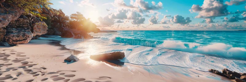 Summer Sandy Beach, Unity with Nature Summer Holiday Stock Photo ...