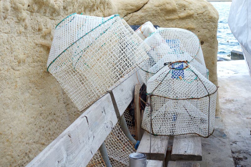 Fishing pots stock photo. Image of wall, fish, weathered - 165322452