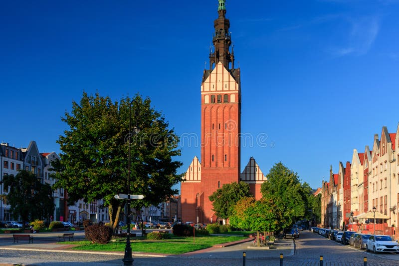 Summer Scenery of Elblag City in the Light of the Setting Sun. Poland ...