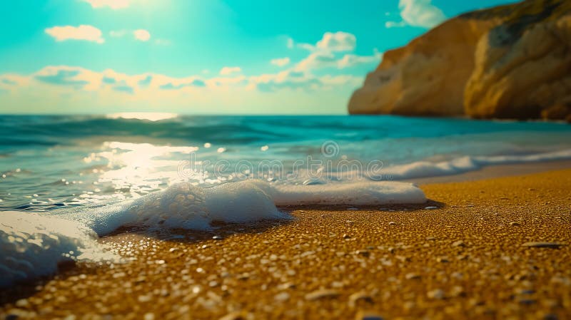 Summer Scenes of Mediterranean Beaches Stock Illustration ...