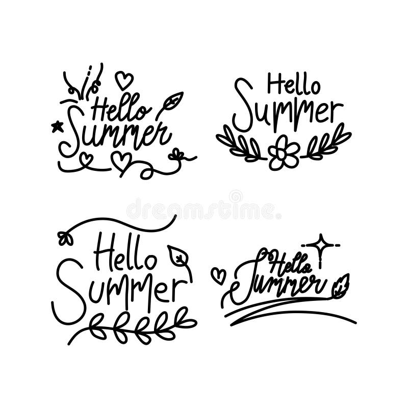 Summer Script Text Template Vector Stock Vector - Illustration of ...