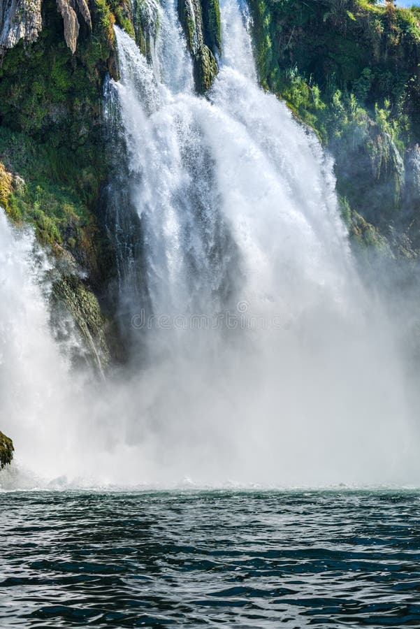 Sea Landscape with Big Waterfall Drop in the Sea in Antalya , Turkey ...