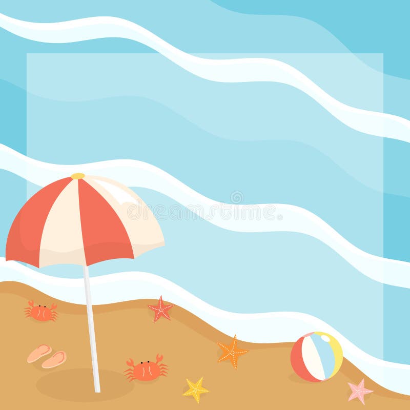 Summer sea beach frame 1 stock vector. Illustration of starfish - 323106814